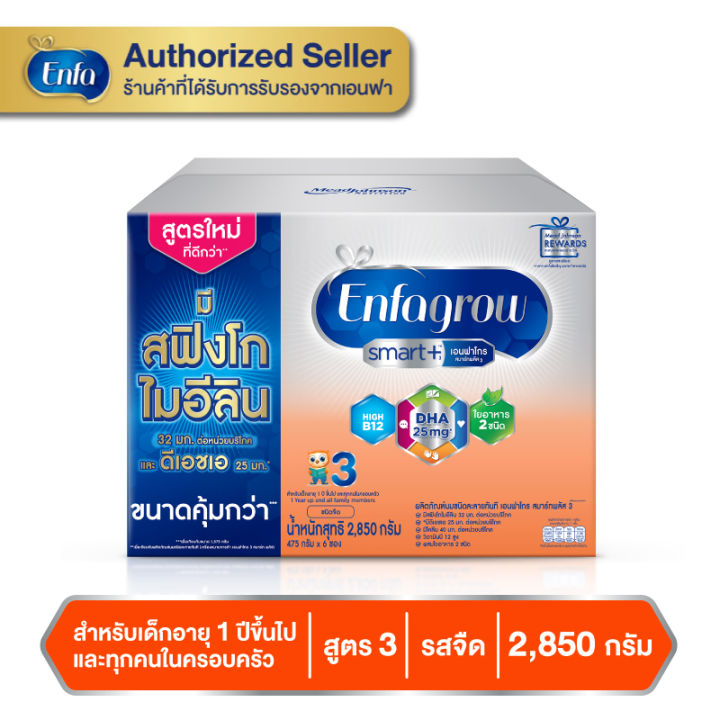 Enfagrow Smart+ Formula 3 Milk Powder Plain 2850g นมผง เอนฟาโกร สมาร์ท ...