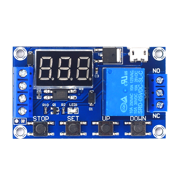 DC 6-30V Support Micro USB 5V LED Display Automation Cycle Delay Timer Control Off Switch Delay ...