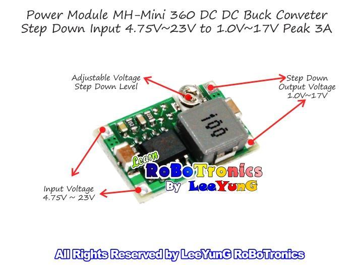 Voltage Regulator Mini 360 DC-DC Converter 4.75V-23V Step Down to 1V ...