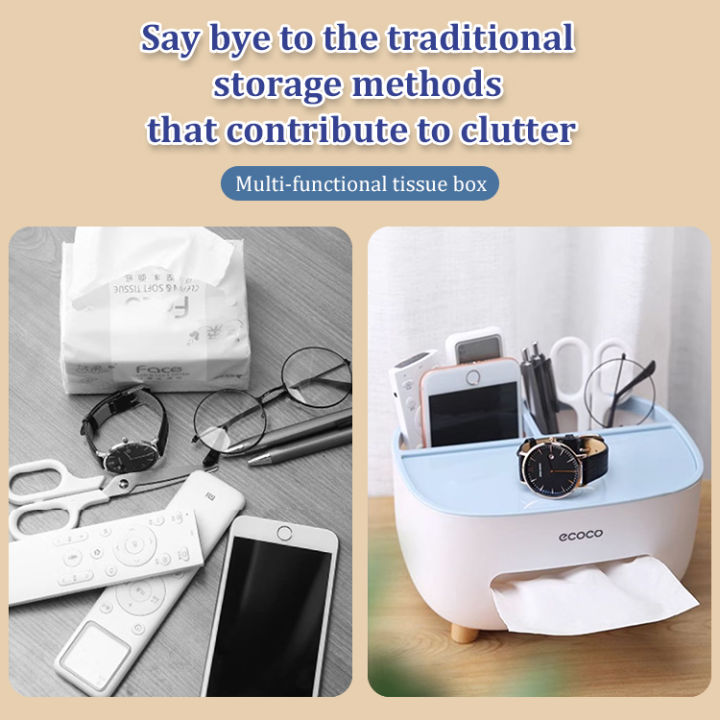 Nordic simple multifunctional creative tissue box Tissue Remote Control ...