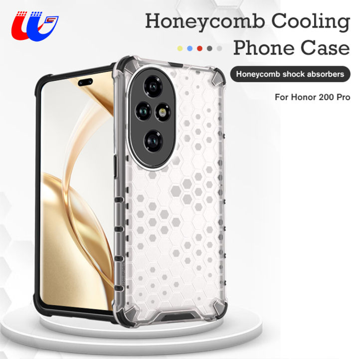 Shockproof Armor Case for Honor 200 Honor 200 Pro Silicone+PC Honeycomb ...