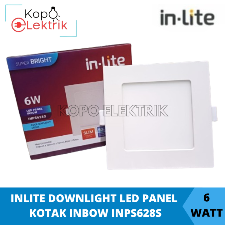 INLITE Downlight Led Panel BERGARANSI 6 Watt KOTAK 6w | Lazada Indonesia