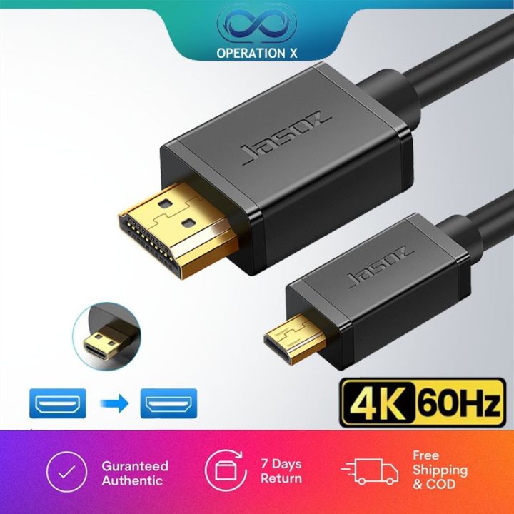 OPERATION X Micro HDMI to HDMI 4K 60Hz 2.0 Bidirectional Cable with HDR ...