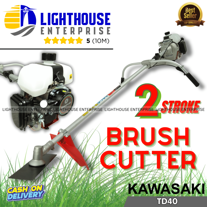 KAWASAKI Gasoline Grass Cutter / Grass Trimmer / Brush Cutter 2 Stroke Powerful Engine (TD40 ...