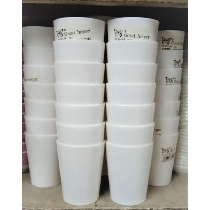 W-38 GOOD HELPER (MAKAPAL) Melamine White Glass/Cup -BASO- (3.5 inches ...