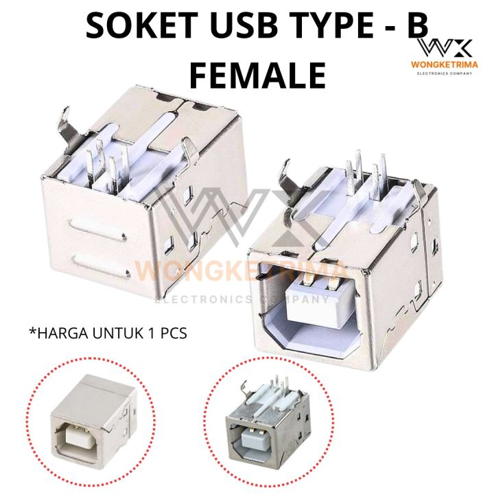USB TIPE B FEMALE SOKET PRINTER 4 PIN BETINA CONNECTOR USB B | Lazada ...