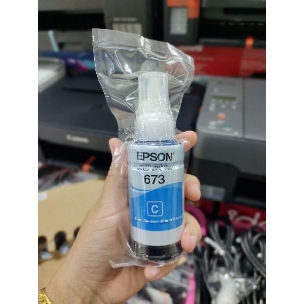 Epson 673 BK (T673100) น้ำหมึกเติมแบบไม่มีกล่อง สีดำ ของแท้ Black Original Ink Bottle 70ml ของ ...
