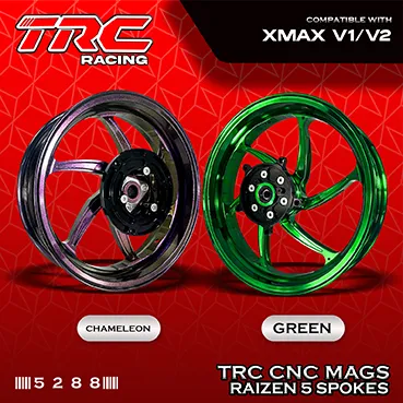 TRC XMAX 300 V1/V2 CNC 6 SPOKES MAG WHEELS (3.5*15 F x 4.0*14 R) 5288 ...