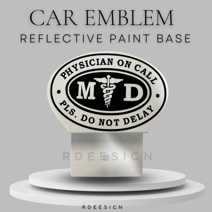PHYSICIAN ON CALL BLACK WHITE VIP Front Car Plate Emblem for ...