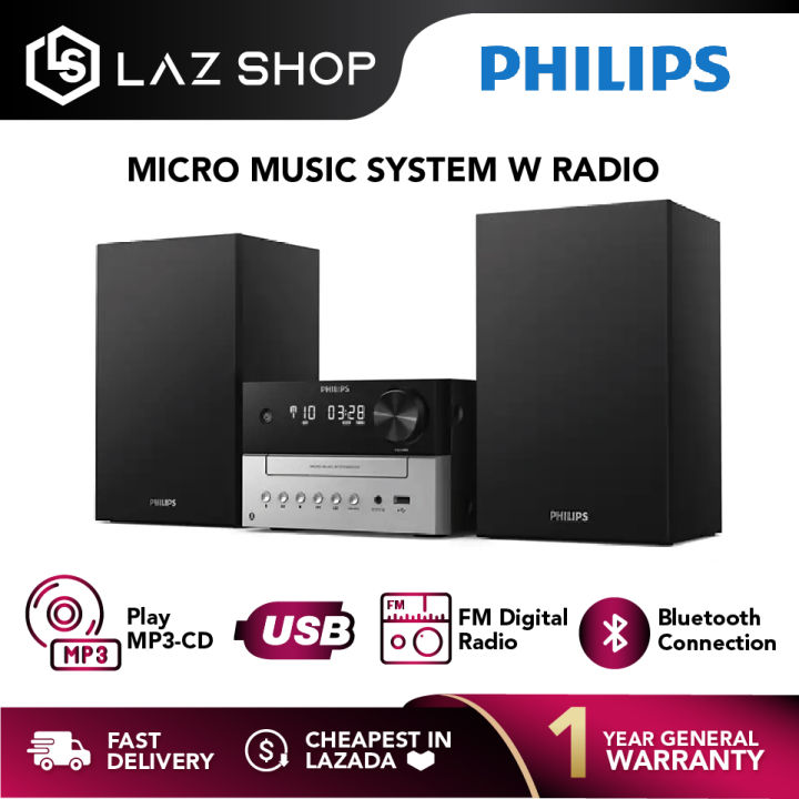 Philips 18W Micro Music System TAM3205 TAM3205/12 USB MP3 3.5mm Audio ...