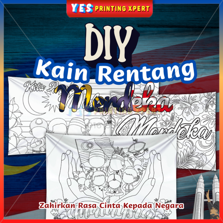 [READY STOCK] DIY KAIN RENTANG MERDEKA AKTIVITI MURID BANNER MEWARNA ...