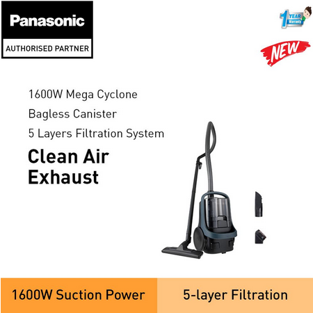 Panasonic Powerful 1600W Cyclone Bagless Canister Vacuum Cleaner MC ...