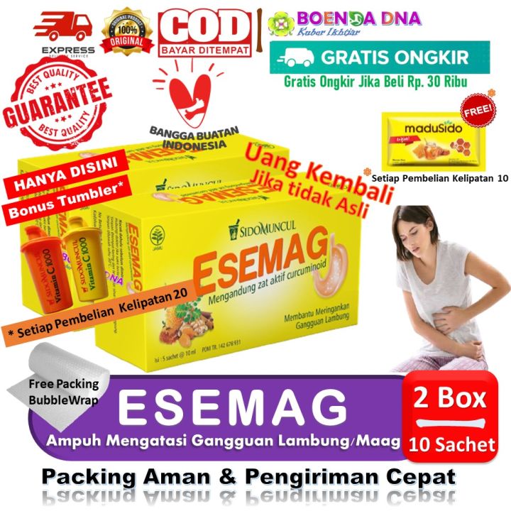 Paket 2 Box Esemag Meredakan Sakit Maag isi 10 Sachet - Obat Lambung ...