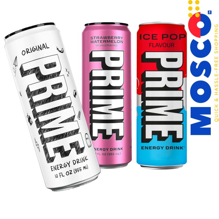 Prime Energy Drink Original Pack of 3 Each Flavor, Strawberry ...