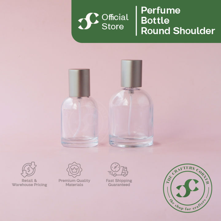 Perfume Glass Bottle - Round Shoulder Silver (Le Labo Inspired) 30ml ...