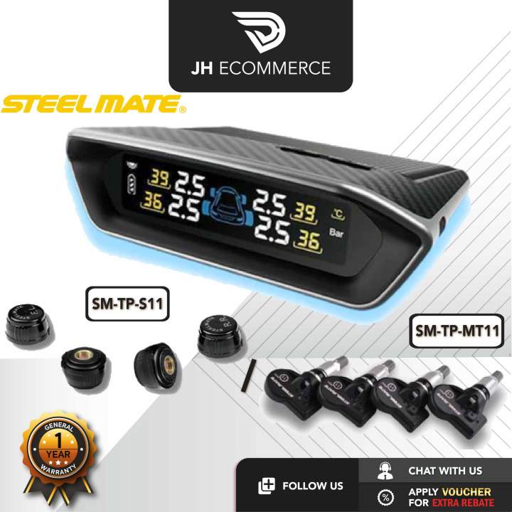 Steelmate Solar Powered Tire Pressure Monitoring System TPMS | Internal ...