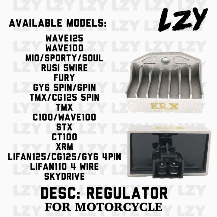 LZY Regulator Motorcycle 4/5/6PIN XRM TMX WAVE MIO CT100 RUSI FURY GY6 ...