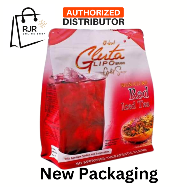 GLUTA LIPO 12 in 1 Red Iced Tea NEW PACKAGING (10 SACHETS/POUCH) net ...