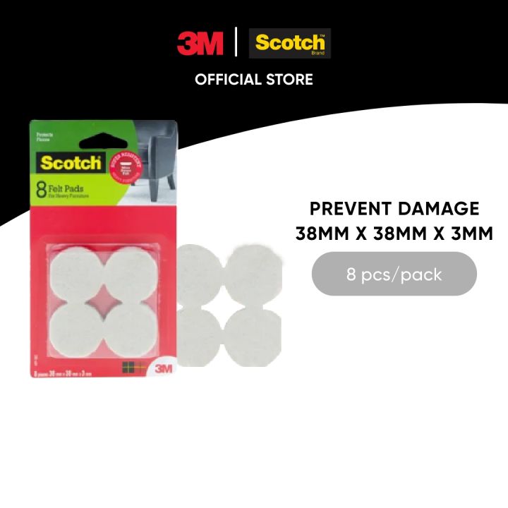 3M™ Scotch® Felt Pads for Light Furniture, Circles, 25 mm / 38 mm, For ...