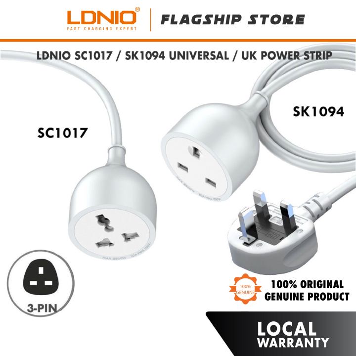 LDNIO SC1017 / SK1094 Universal / UK Power Strip with 5m Extension ...