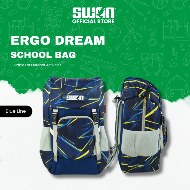 Swan Ergo Dream School Backpack - Blue line | Lazada