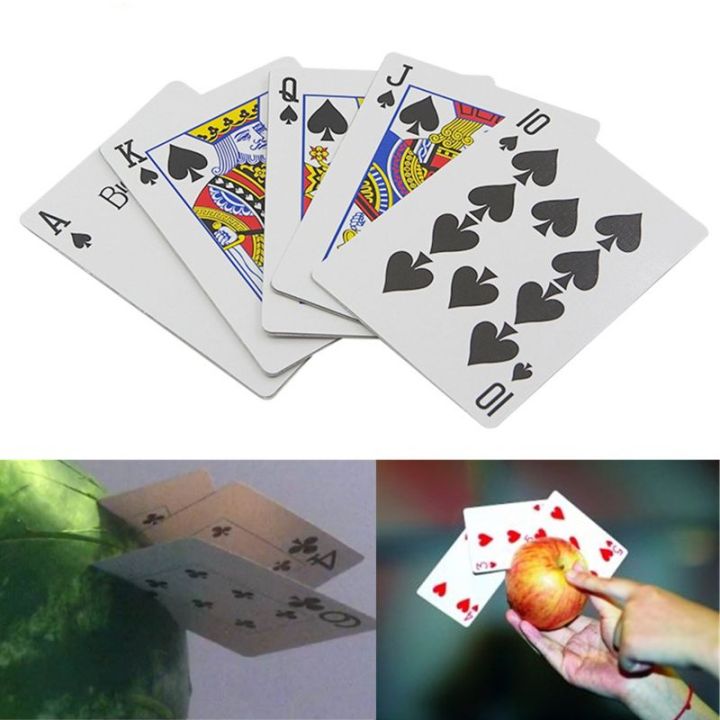 5pcs Metal Playing Card, Flying Card, Dart Magic Toy Tricks Props ...