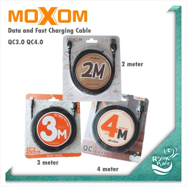 Moxom MX-CB42 MX-CB43 MX-CB44 Fast Charging and Data Cable 2m 3m 4m ...