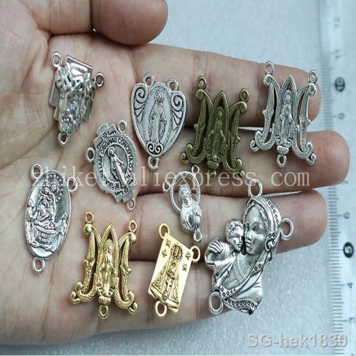 hyfv ™ 10 Pieces / New Gold Plated Catholic Rosary Center Connector ...