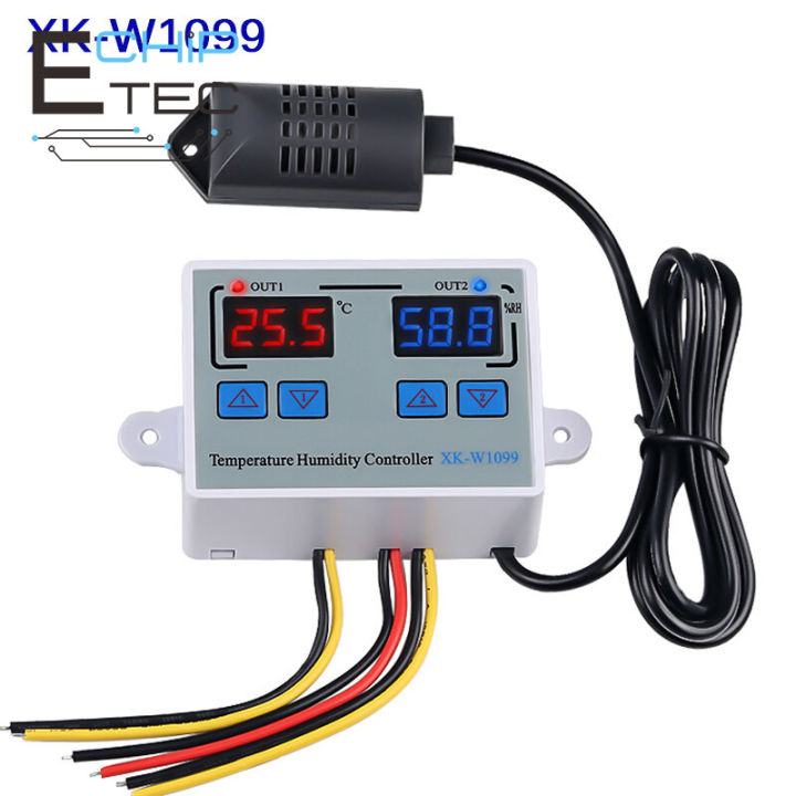 1PCS XK-W1099 Dual Digital Thermostat Humidistat Egg Incubator Temperature Humidity Controller ...