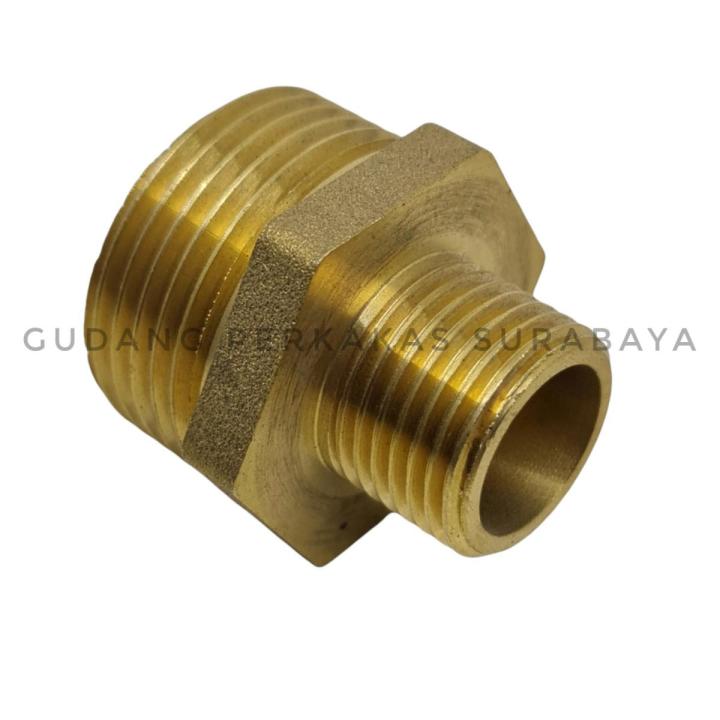 SAMBUNGAN PIPA DRAT LUAR x DRAT LUAR DOBEL NEPEL DOUBLE NAPLE REDUCER DOBEL DRAT KUNINGAN TEBAL ...