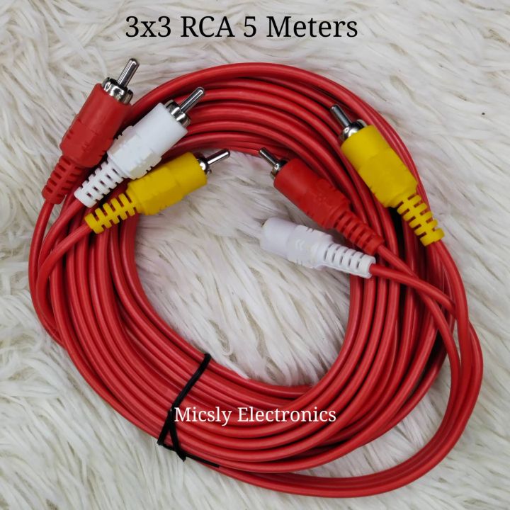 RCA 3x3 High Quality RCA Audio/ Video Cable 3, 5 and10 meters | Lazada PH