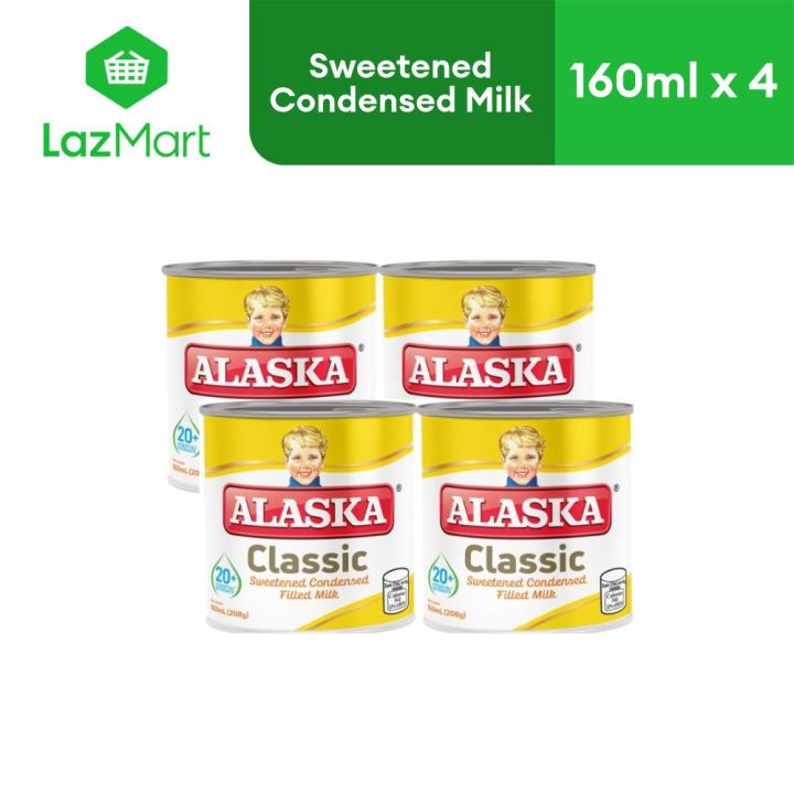 Alaska Classic Sweetened Condensed Filled Milk 160ml - Pack of 4 ...