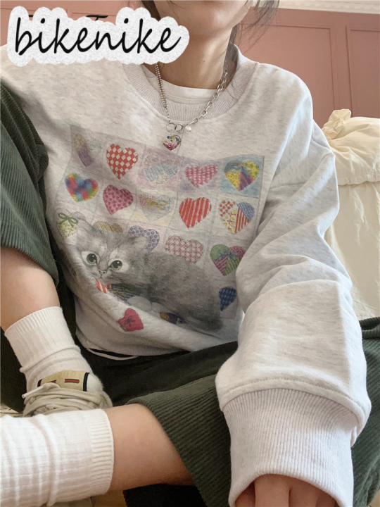 Tig-Tag เสื้อฮู้ด เสื้อแขนยาวอบอุ่น หลวมและสบาย ชิค สบายๆ ล้ำสมัย สไตล์ ...