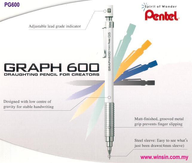 PENTEL GRAPH 600 PENCIL DRAUGHTING 0.5/0.7mm - * PG605/PG607 ...