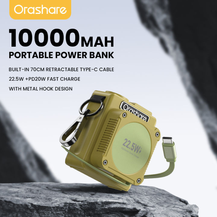 Orashare PR11 Mini Powerbank 10000mAh PD20W Fast Charge Built-in ...
