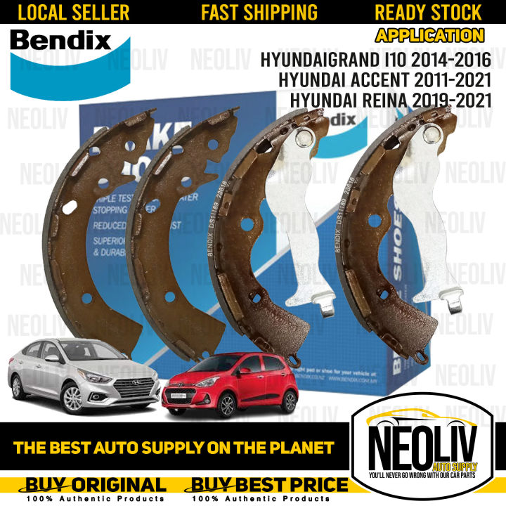 Bendix Brake Shoe Rear Set for Hyundai Grand i10 2014-2016/ Hyundai ...