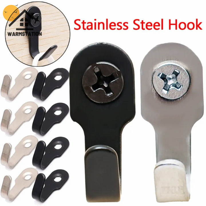 1/3/6Sets Mini Stainless Steel U-shaped Perforated Hook Items Holder ...