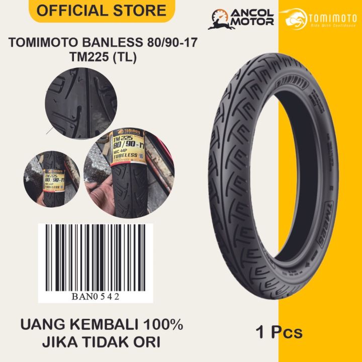 Ban Luar Tubeless Tomimoto TM225 80/90 Ring 17 - Ban Motor Bebek Kuat ...