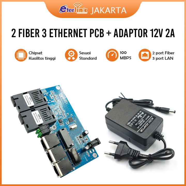 Fiber Optical Switch 10 / 100Mbps 2 SC 3 RJ45 PCB Board Single Mode ...