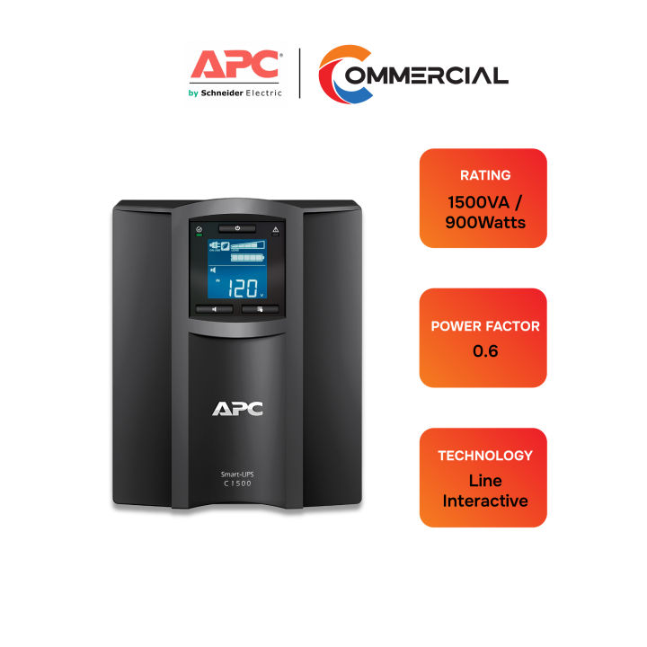 เครื่องสำรองไฟ APC Smart-UPS, Line Interactive, 1000VA, Tower, 230V, 8x IEC C13 outlets ...