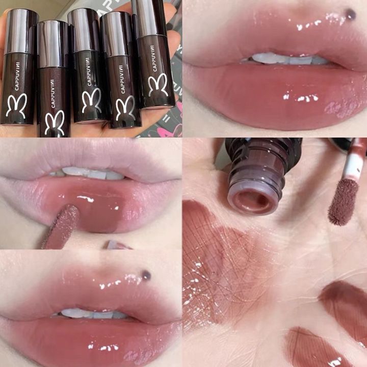 Cappuvini Bunny Planet Black Tube Lip Tint Lip Glaze Moisturizing Glass ...