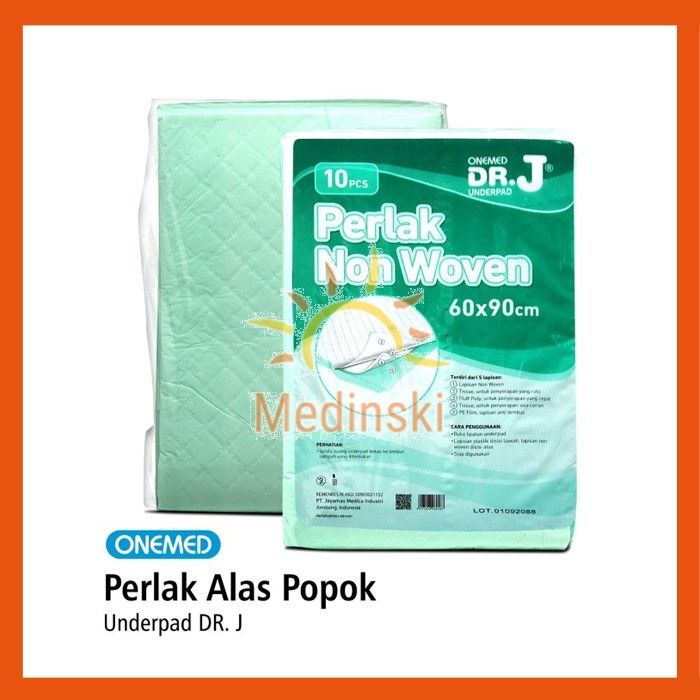 Underpad Dr J Dr. J OneMed Ukuran 60x90 60 x 90 cm Perlak Alas Popok ...