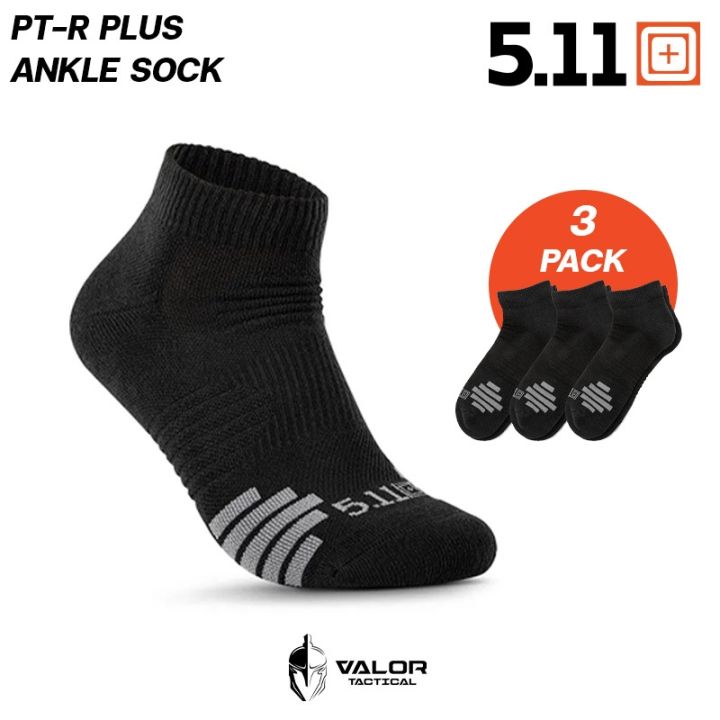 5.11 Tactical - PT-R Plus Ankle Sock (3-Pack) ถุงเท้าข้อสั้น กันลื่น แพ ...