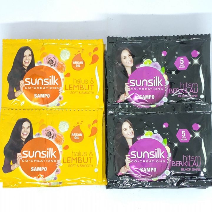 1 Renceng - Sunsilk Shampoo Nutrisi & Hitam Berkilau 12 Sachet | Lazada ...