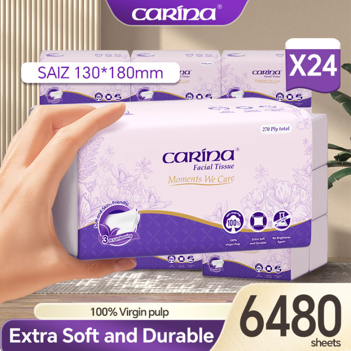 【24 packing】Carina Tissue Wholesale Wood Pulp Tissue Paper 90pulls*3ply ...