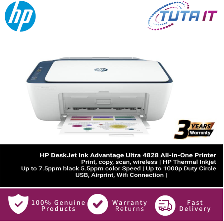 HP DeskJet Ink Advantage Ultra 4828 / 4928 All-in-One Printer | Lazada