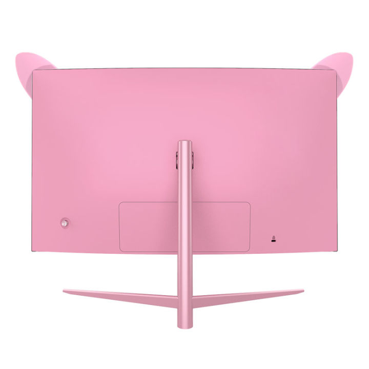 Pink 27-inch 75Hz computer monitor cat ear 1800R curvature micro-bezel ...
