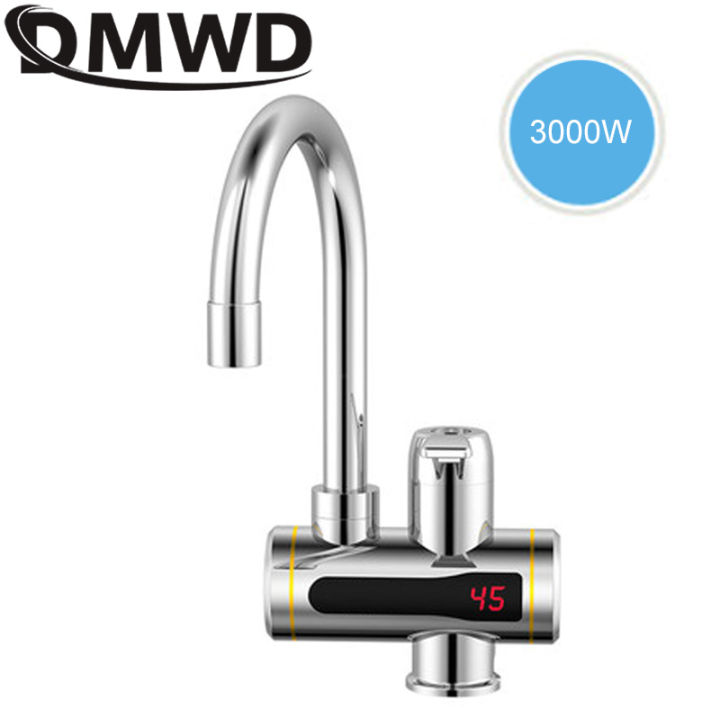 Electric Kitchen Water Heater Tap LED Digital Temperature Display Instant Hot Water Faucet ...