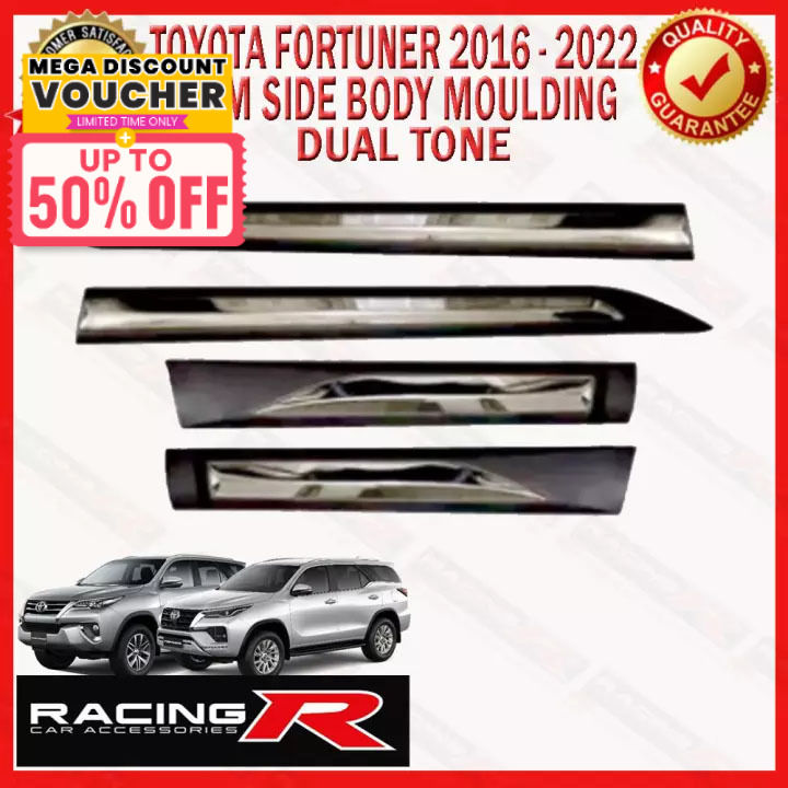 Toyota Fortuner 2016 to 2025 OEM Side Body Moulding Dual Tone 2017 2018 ...