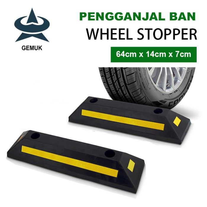 WHEEL STOPPER RUBBER / PENGGANJAL BAN MOBIL / PENAHAN BAN MOBIL HITAM ...